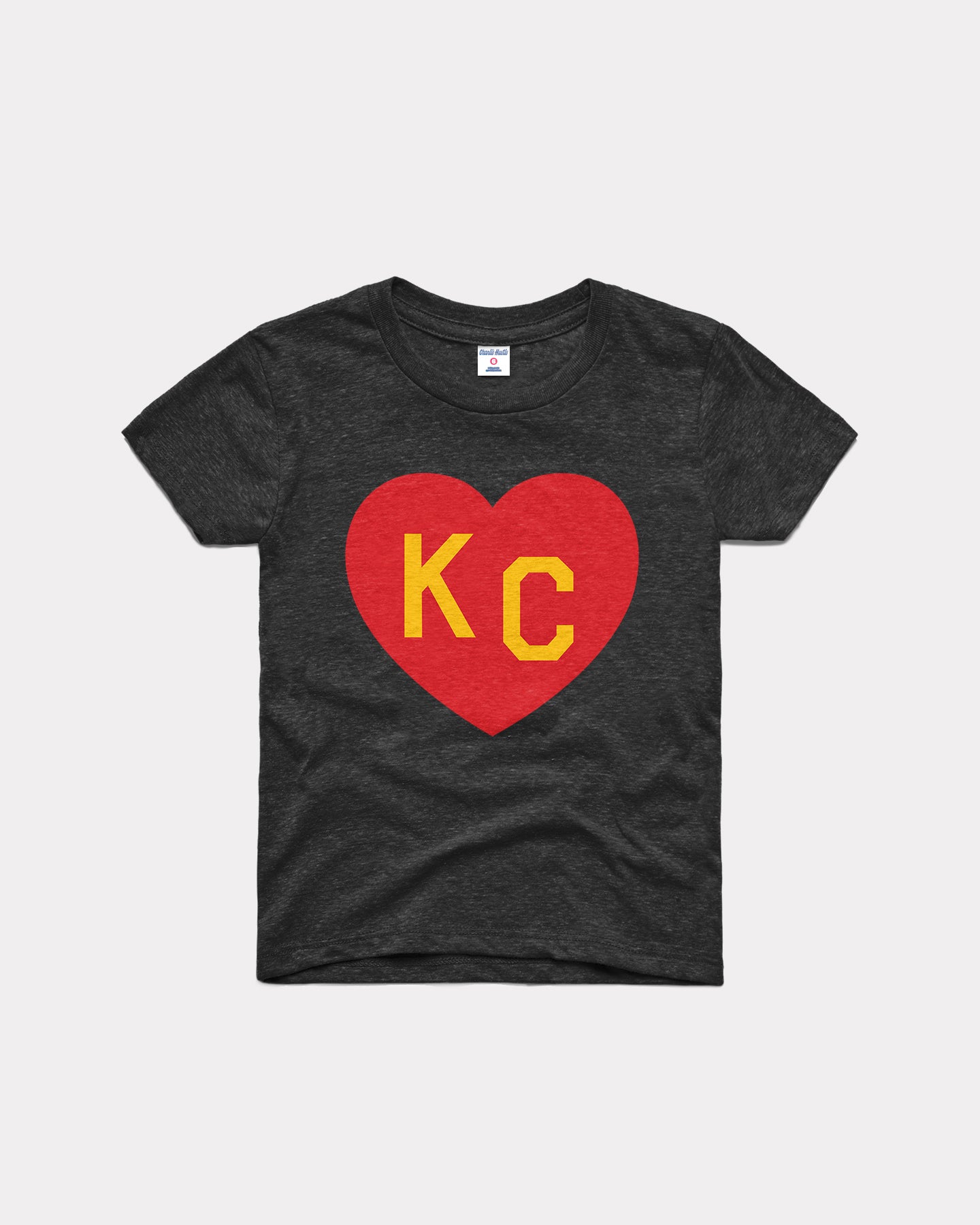 Kids KC Heart Black & Red T-Shirt | CHARLIE HUSTLE