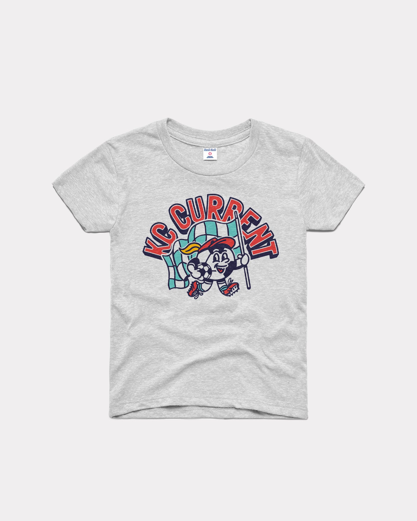 Kids KC Current Soccer Ball Ash T-Shirt | CHARLIE HUSTLE