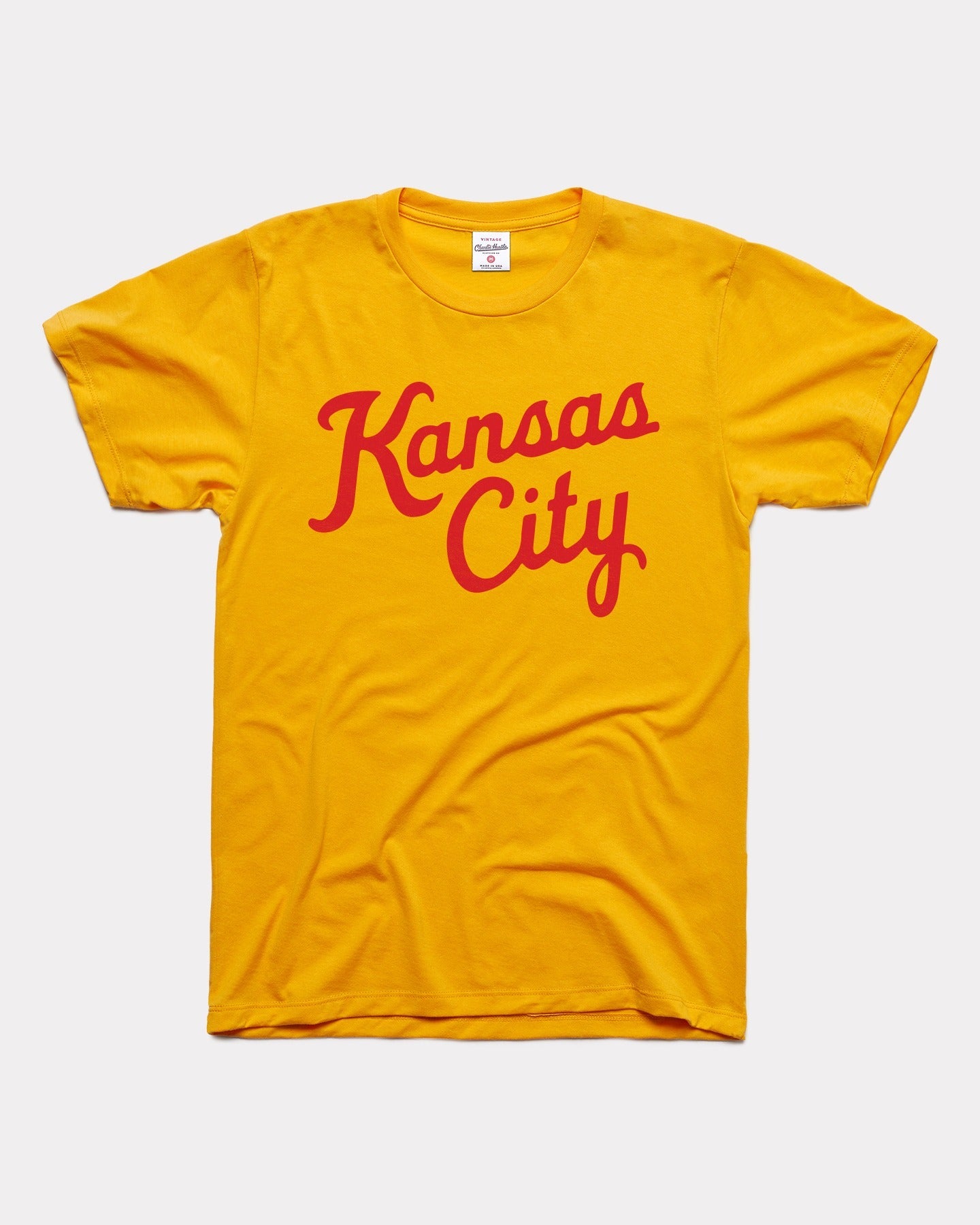 Kansas City Script Vintage Gold T-Shirt | CHARLIE HUSTLE