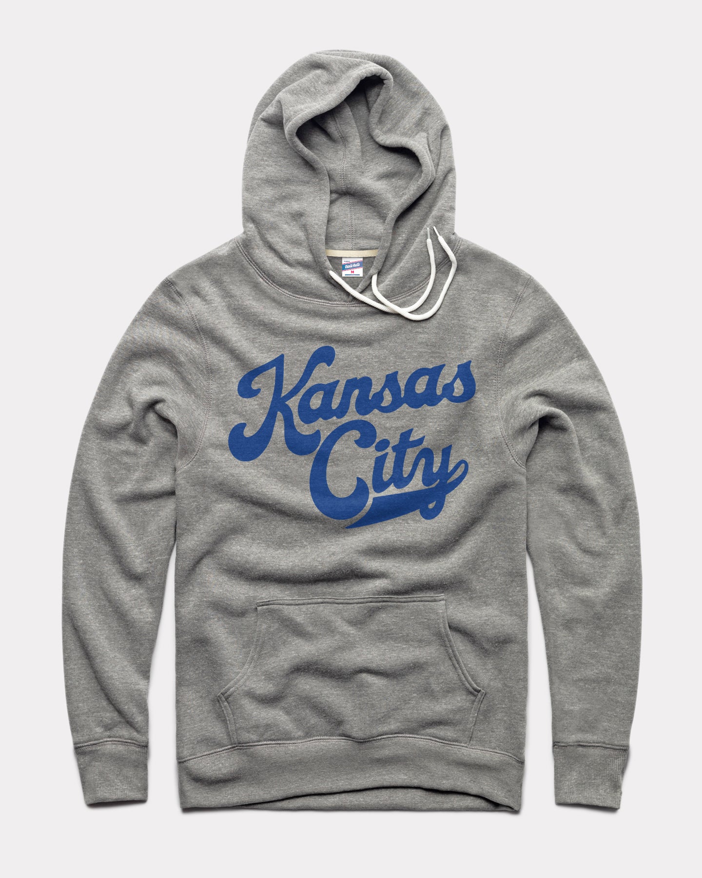 Kansas City Script Vintage Grey Hoodie | CHARLIE HUSTLE