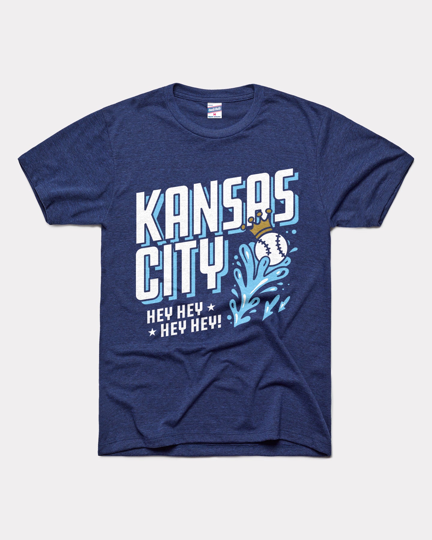 Hey Hey Hey Hey Kansas City Navy T-Shirt | CHARLIE HUSTLE