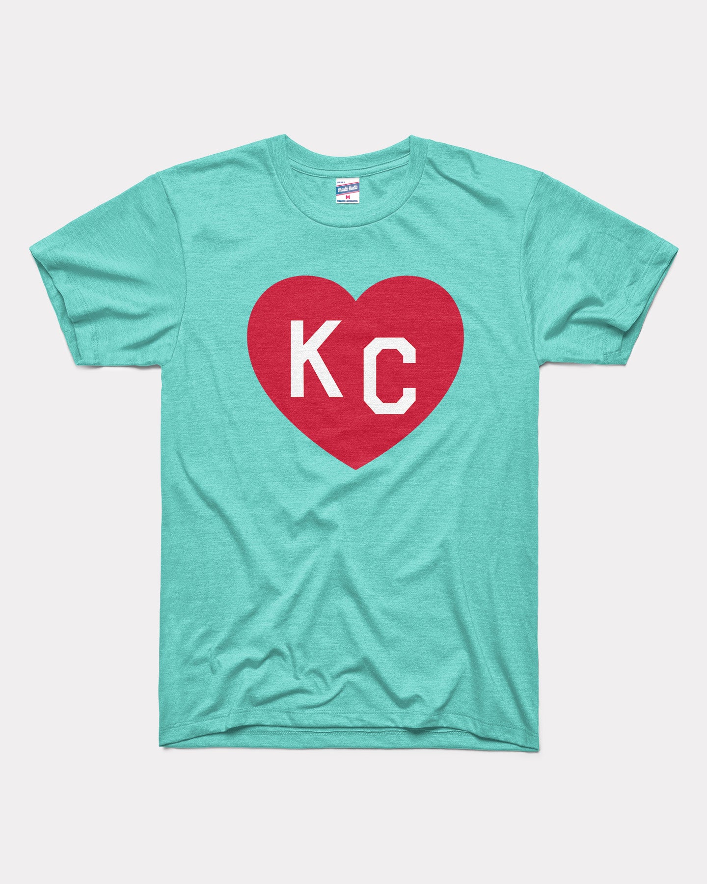 Teal and Red KC Heart Vintage T-Shirt | CHARLIE HUSTLE