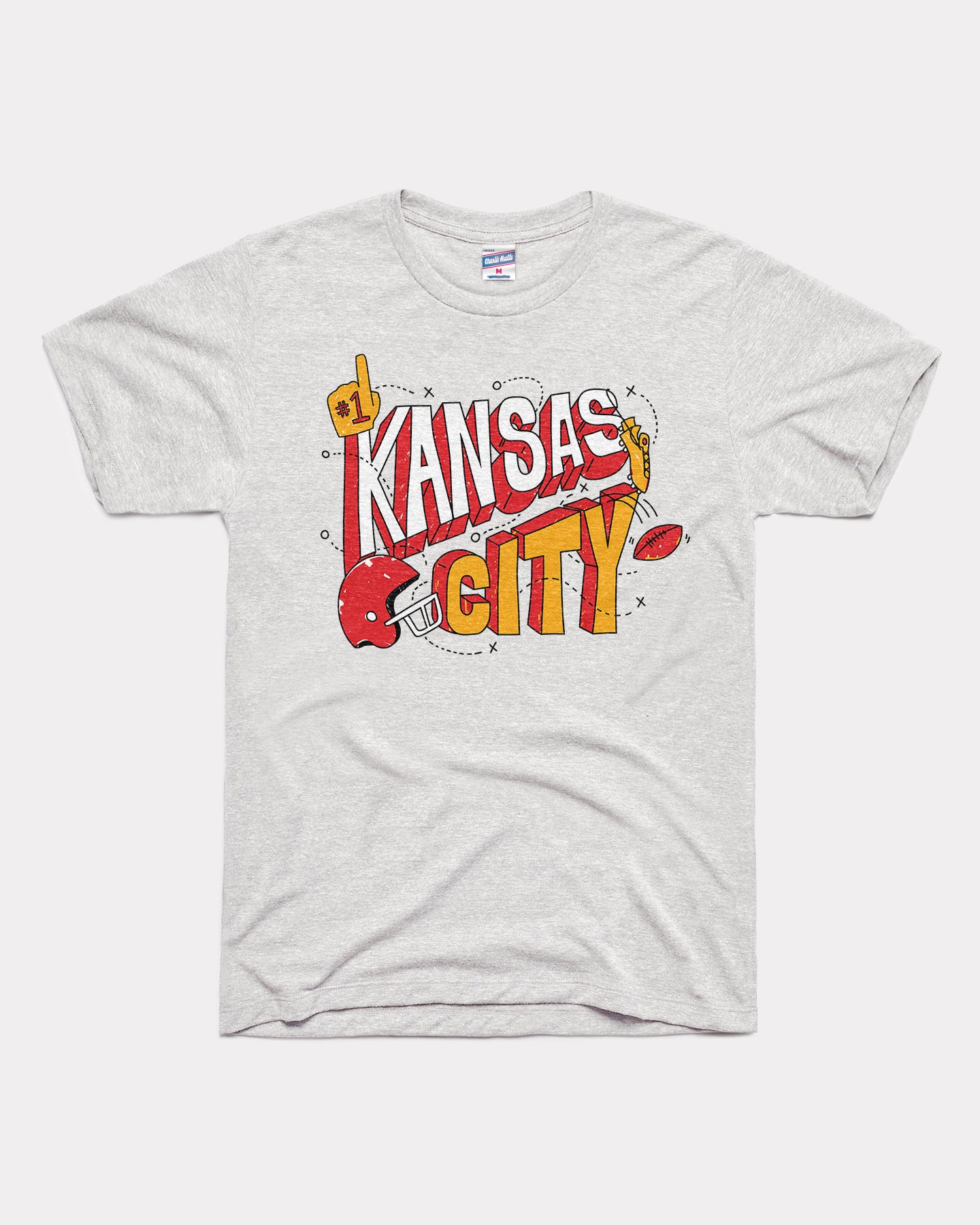 KC Football Ash T-Shirt | CHARLIE HUSTLE
