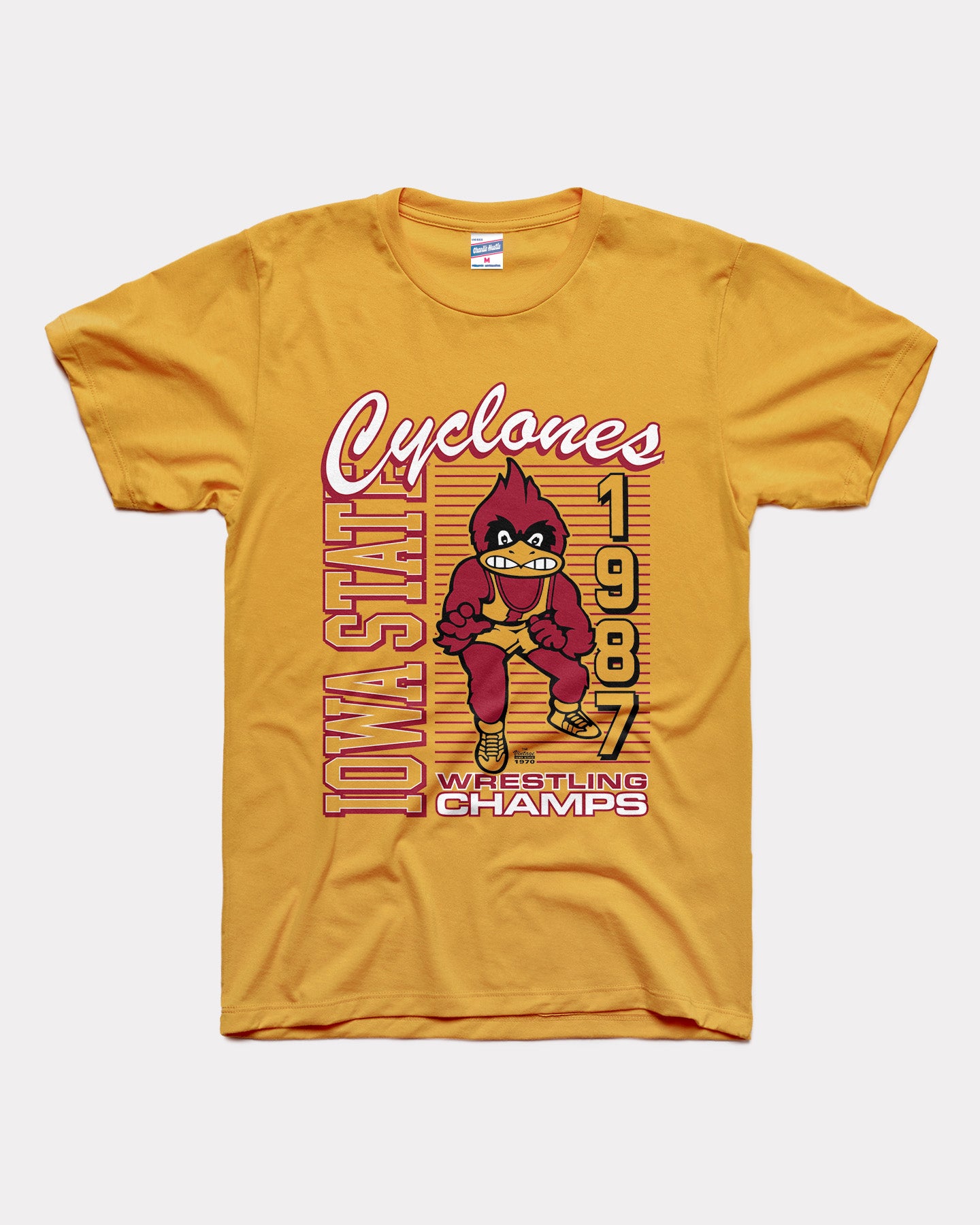 Iowa State Cyclones 1987 Wrestling Gold T-Shirt | CHARLIE HUSTLE