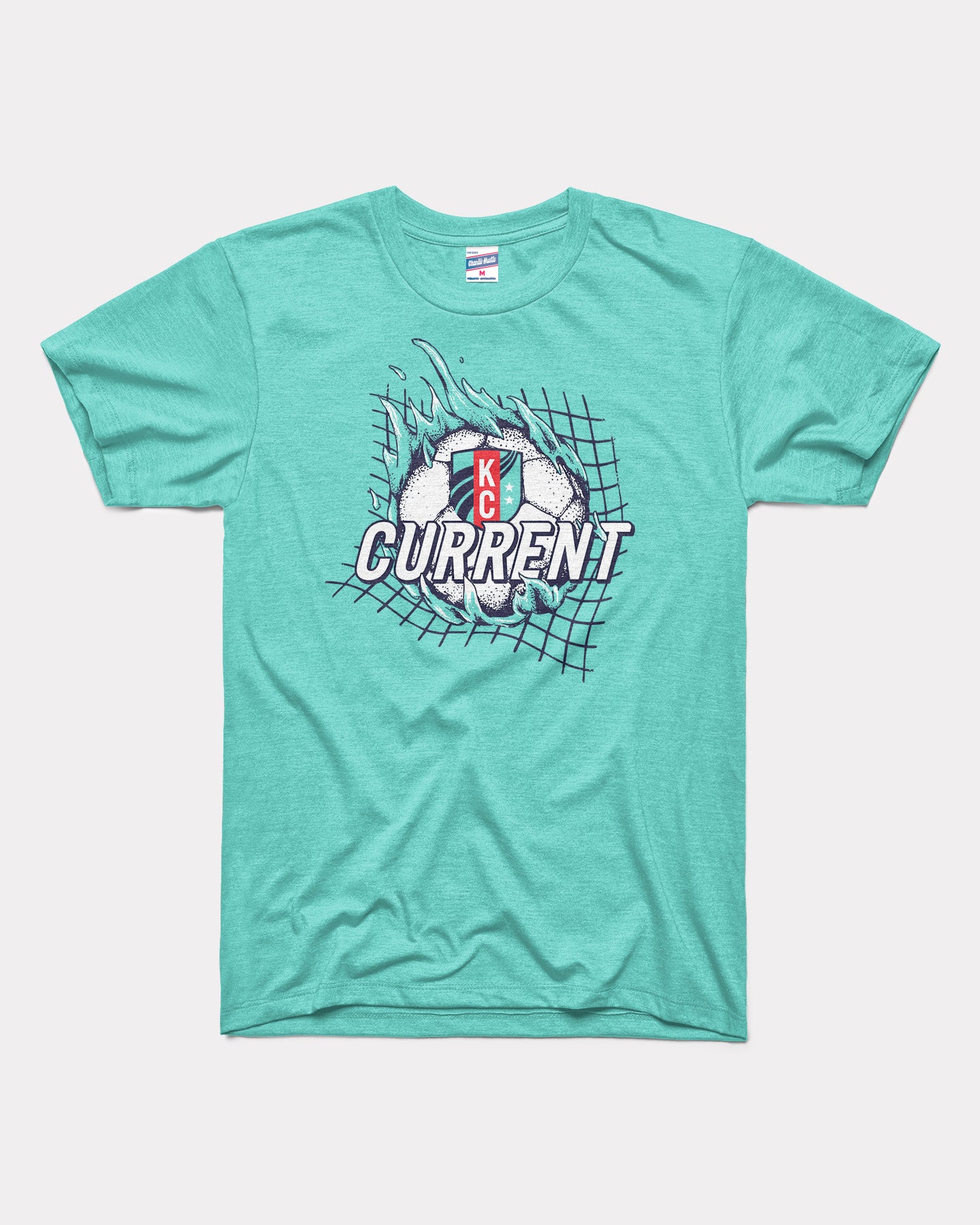 KC Current Soccer Flames Teal T-Shirt | CHARLIE HUSTLE