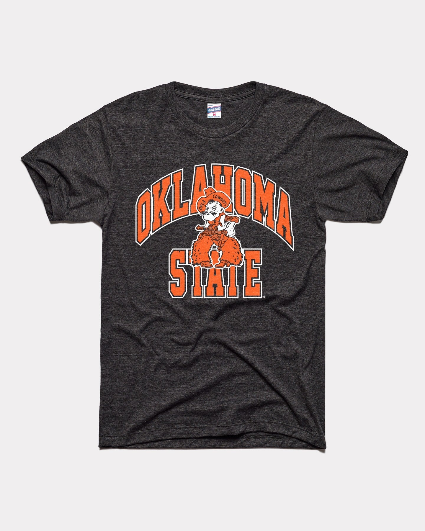 OSU Cowboys Arch Vintage Black T-Shirt | CHARLIE HUSTLE
