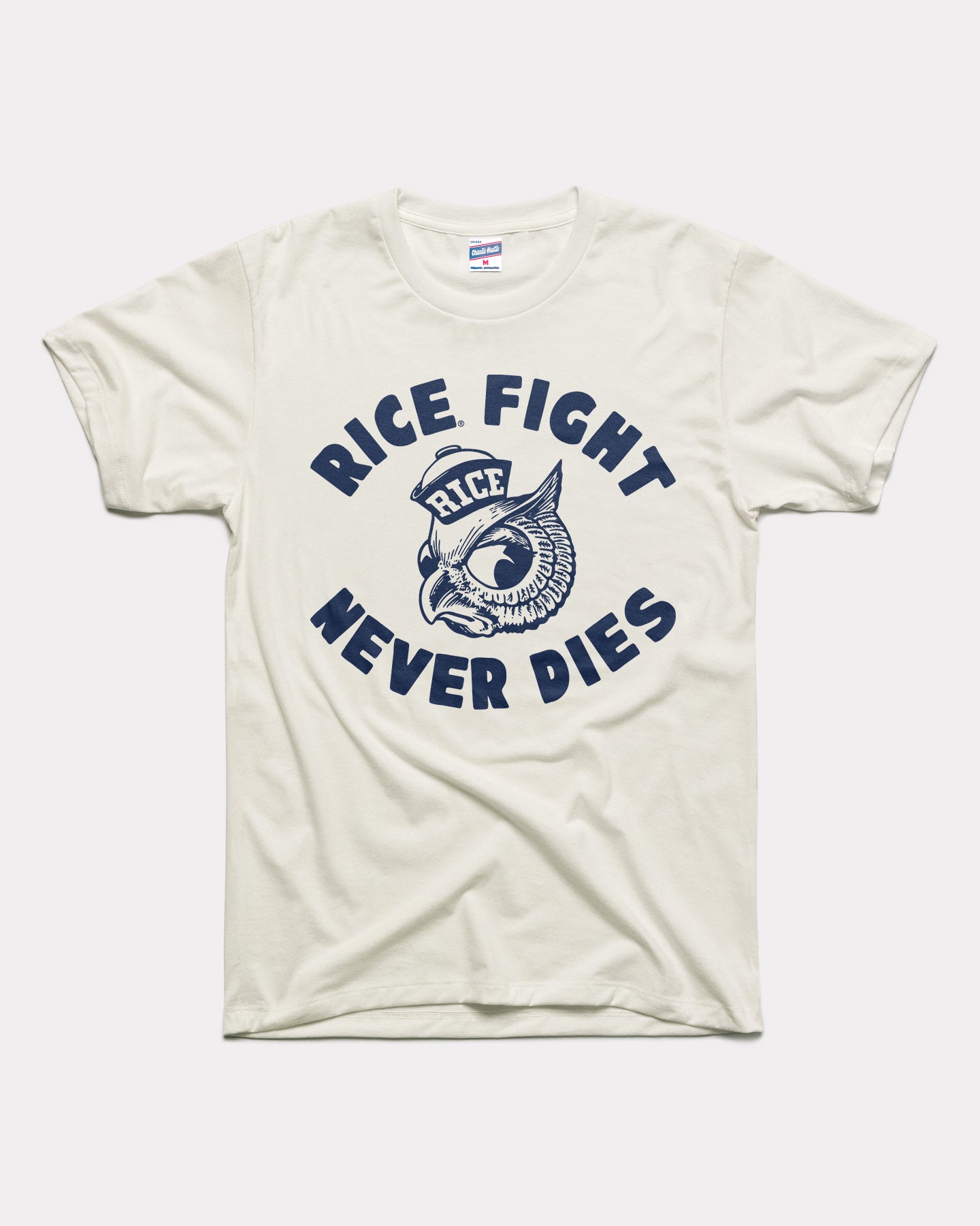 Rice Owls Fight Vintage White T-Shirt | CHARLIE HUSTLE