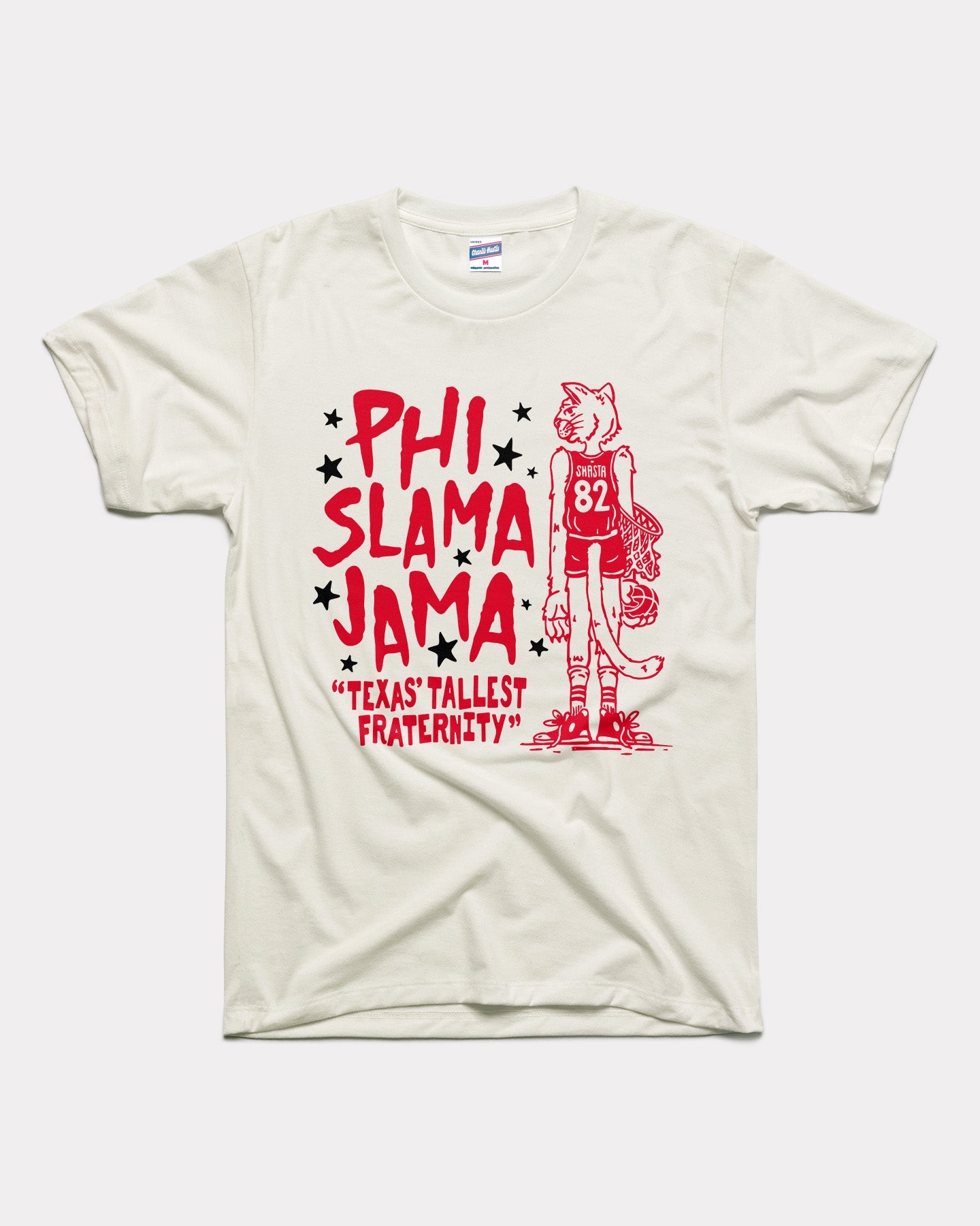 Houston Cougars Phi Slama Jama Vintage White T-Shirt | CHARLIE HUSTLE