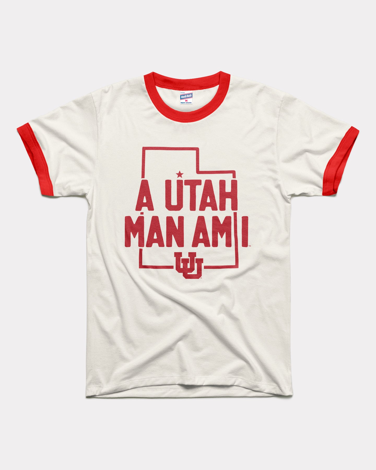 A Utah Man Am I White & Red Unisex Ringer | CHARLIE HUSTLE