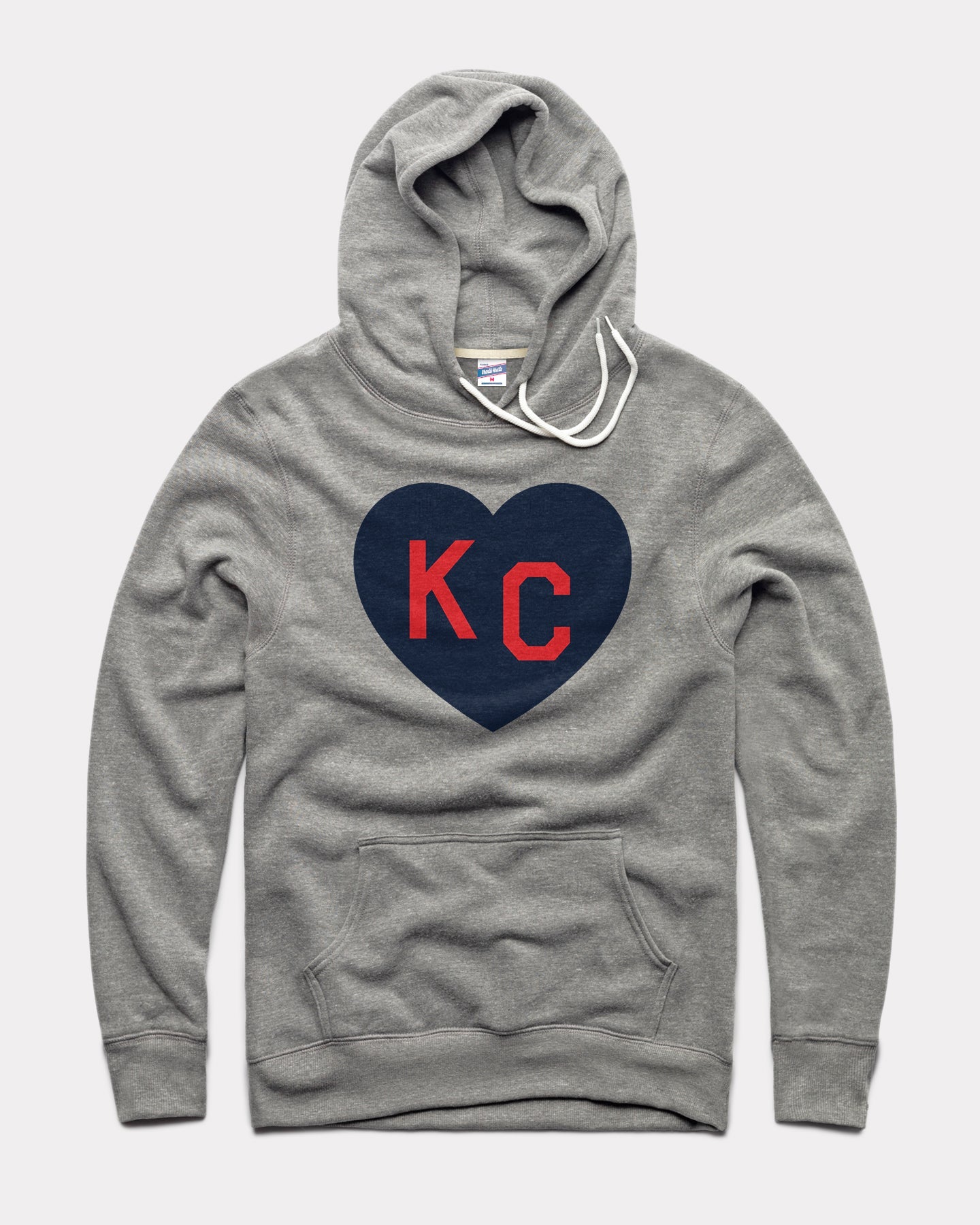 Grey KC Heart Vintage Hoodie | CHARLIE HUSTLE
