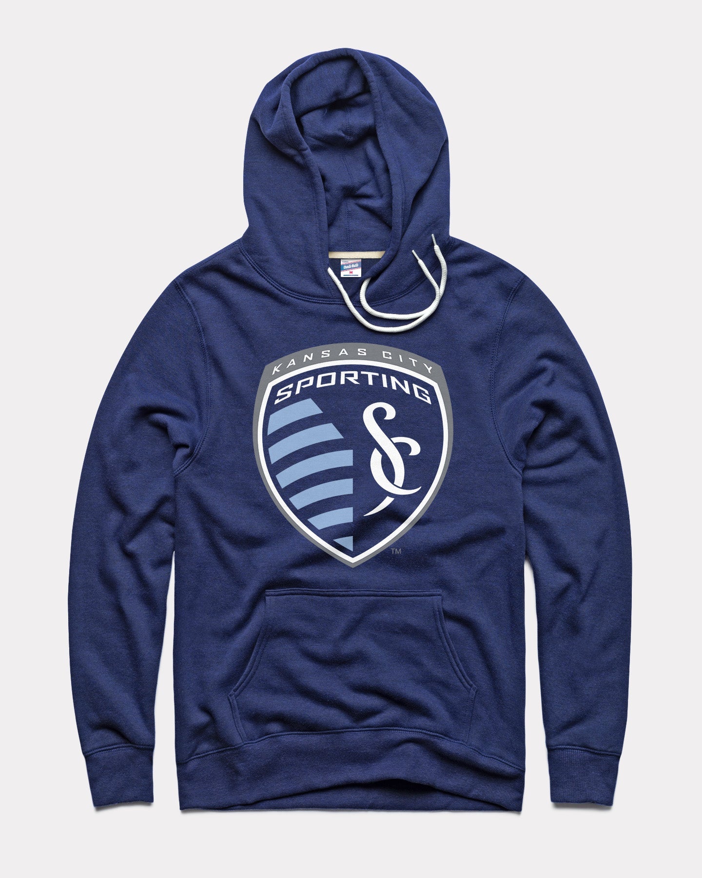 Sporting KC Logo Shield Navy Vintage Hoodie | CHARLIE HUSTLE