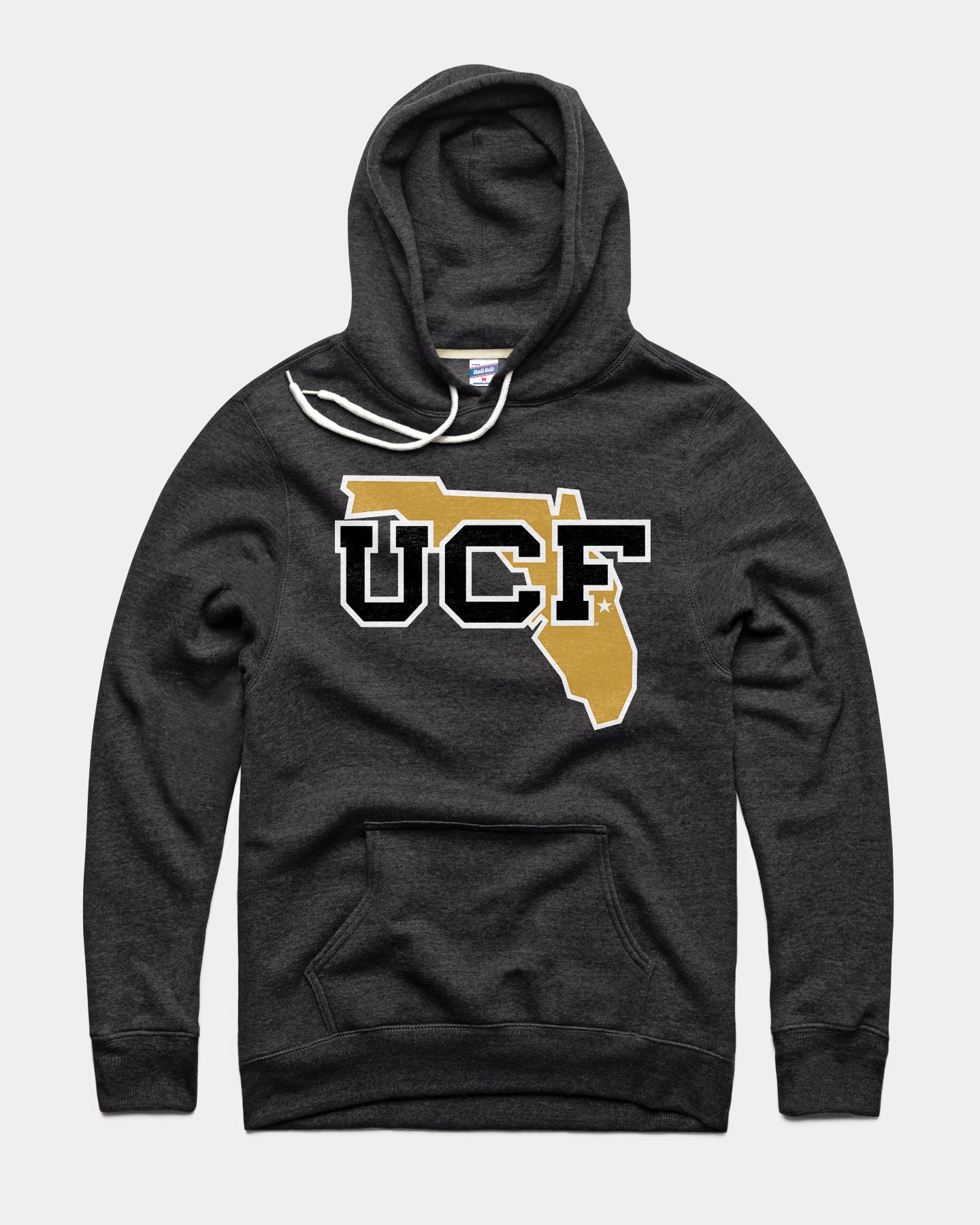 UCF Monogram Florida Outline Black Vintage Hoodie | CHARLIE HUSTLE