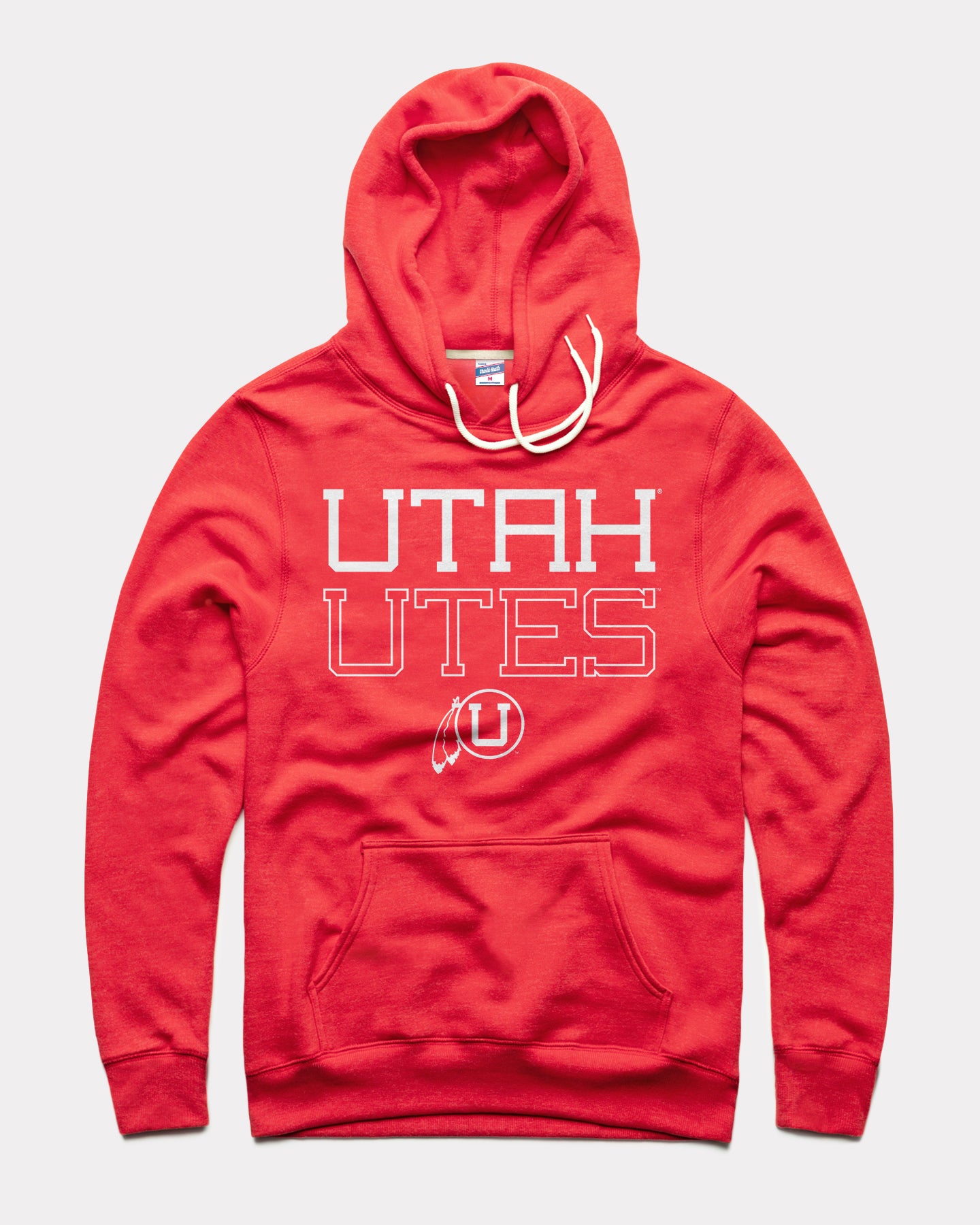 Utah Utes Stacked Vintage Red Hoodie | CHARLIE HUSTLE