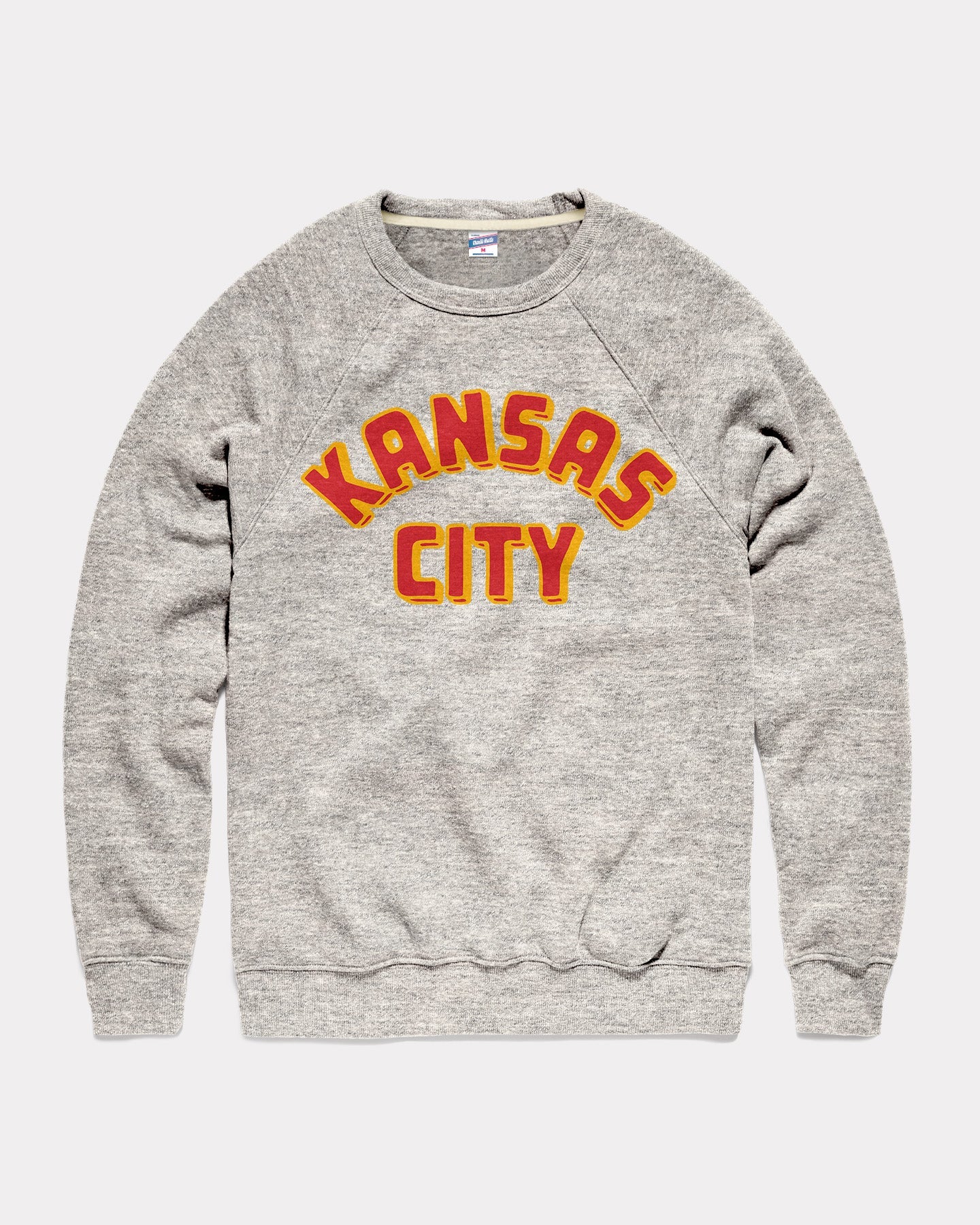 Red & Gold KC Arch Athletic Grey Crewneck | CHARLIE HUSTLE