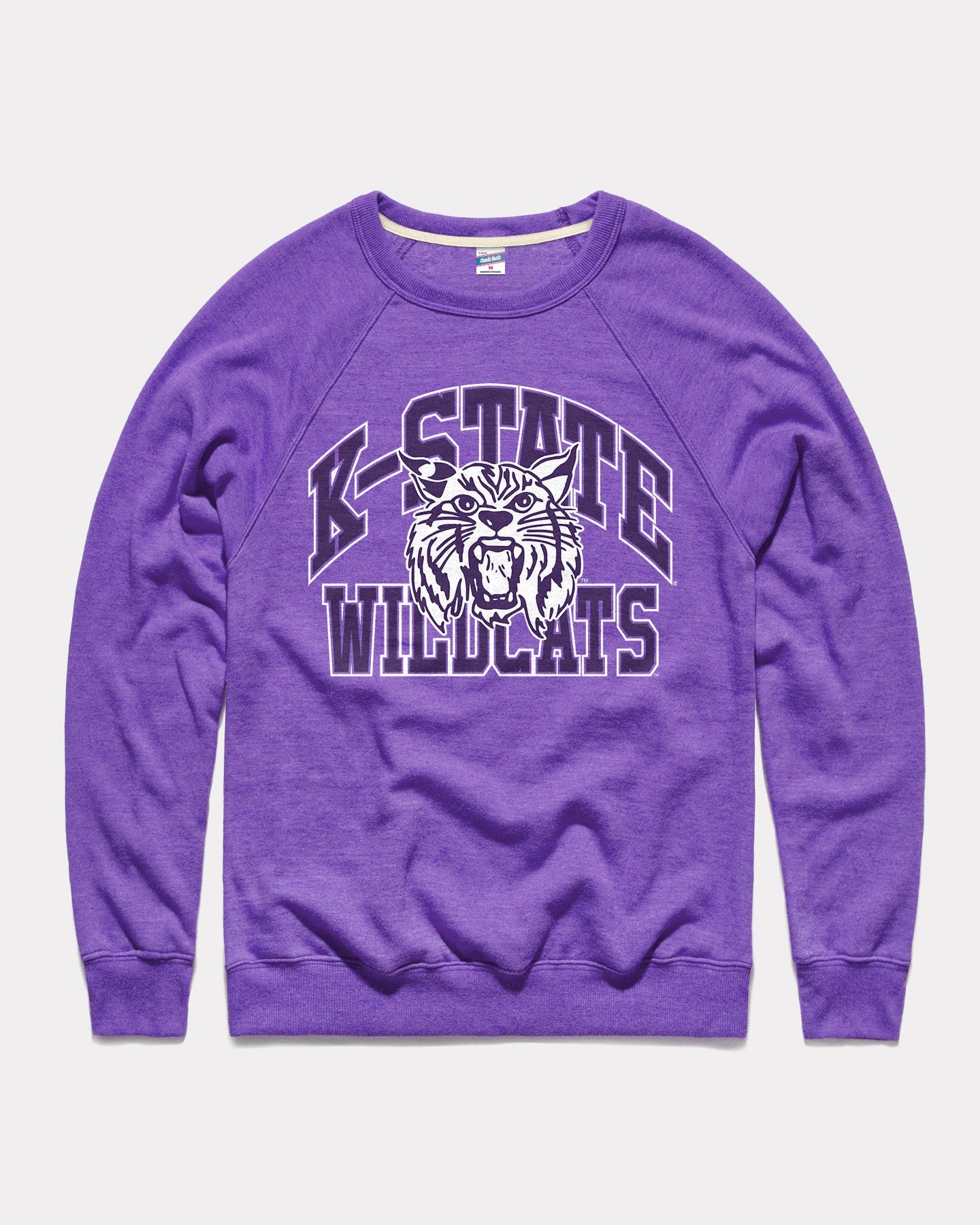 K-State Wildcats Mascot Arch Purple Vintage Crewneck | CHARLIE HUSTLE