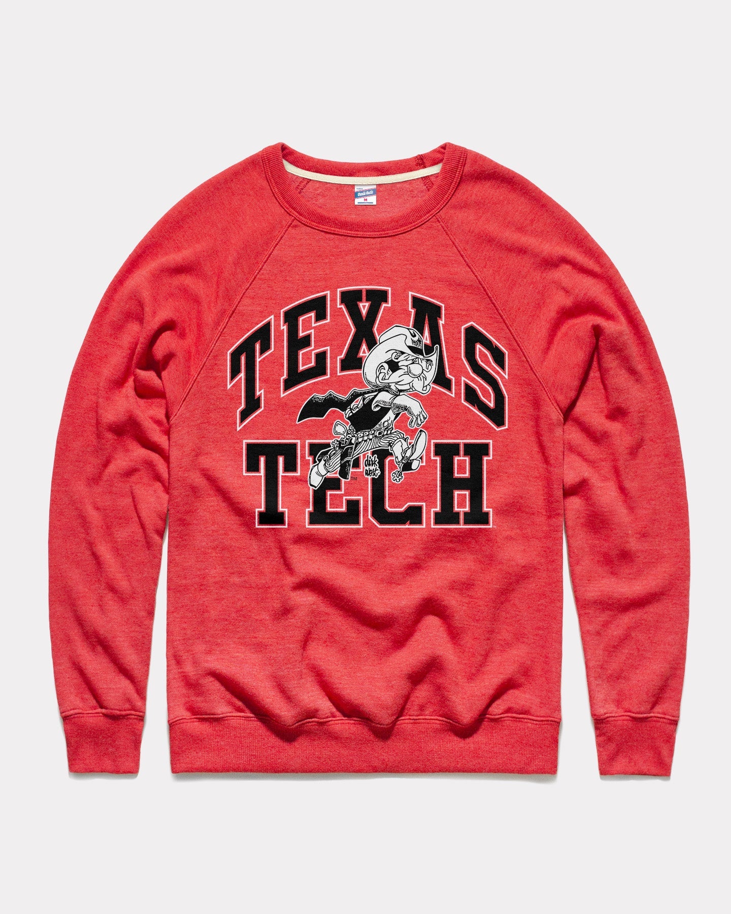 Texas Tech Red Raiders Mascot Arch Red Crewneck | CHARLIE HUSTLE