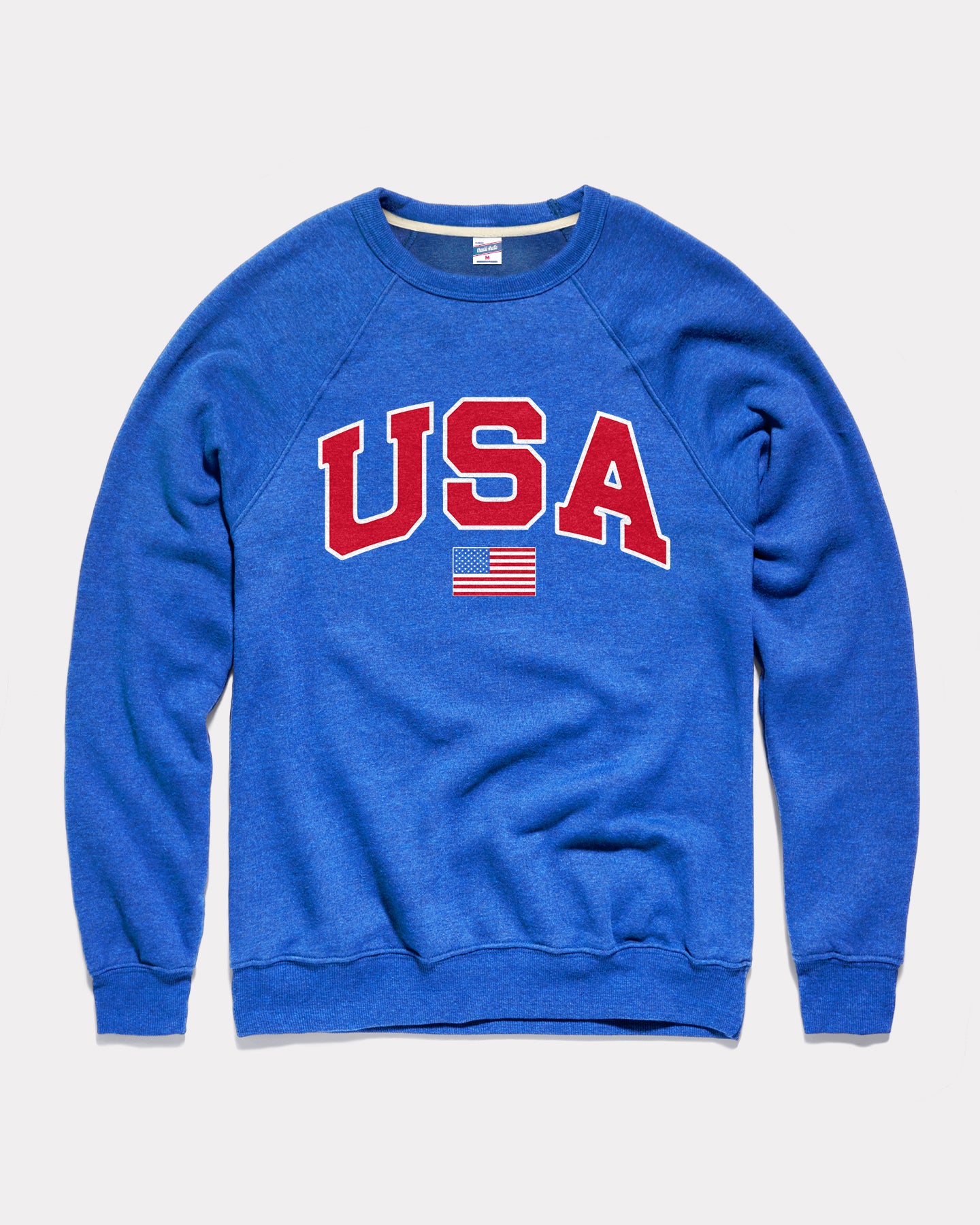 USA Arch Flag Royal Blue Crewneck | CHARLIE HUSTLE