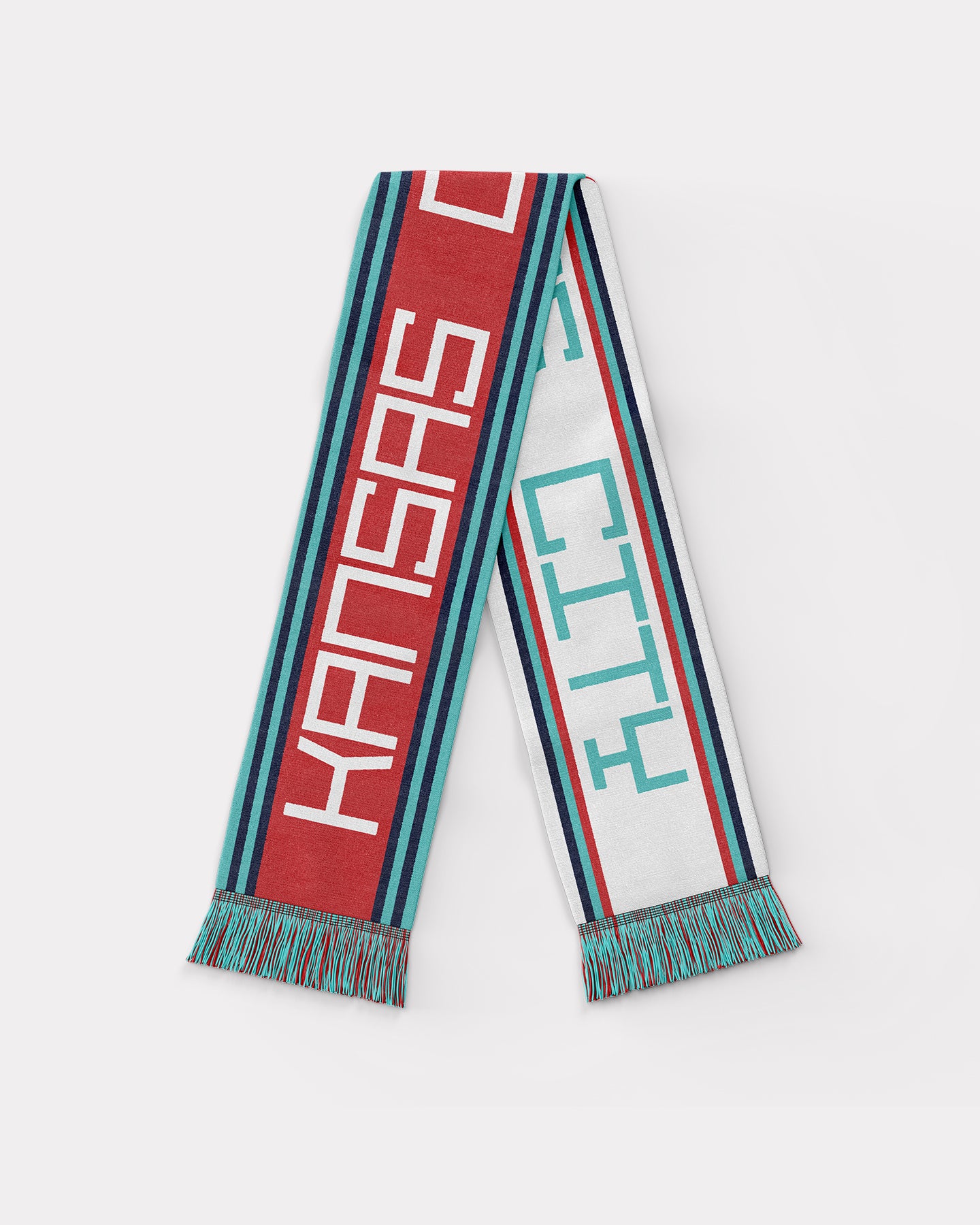 Kansas City Hometown Red and Teal Scarf | CHARLIE HUSTLE