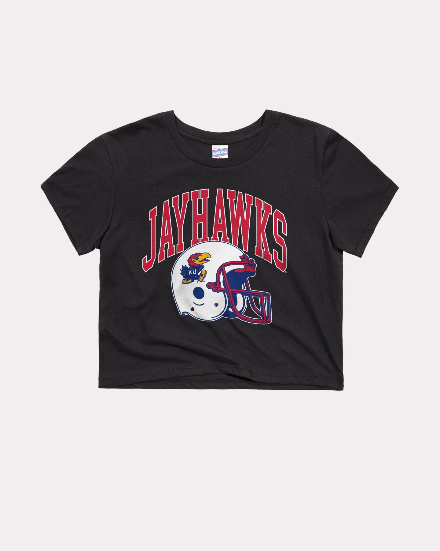 Women's KU Arch Helmet Black Crop Top | CHARLIE HUSTLE