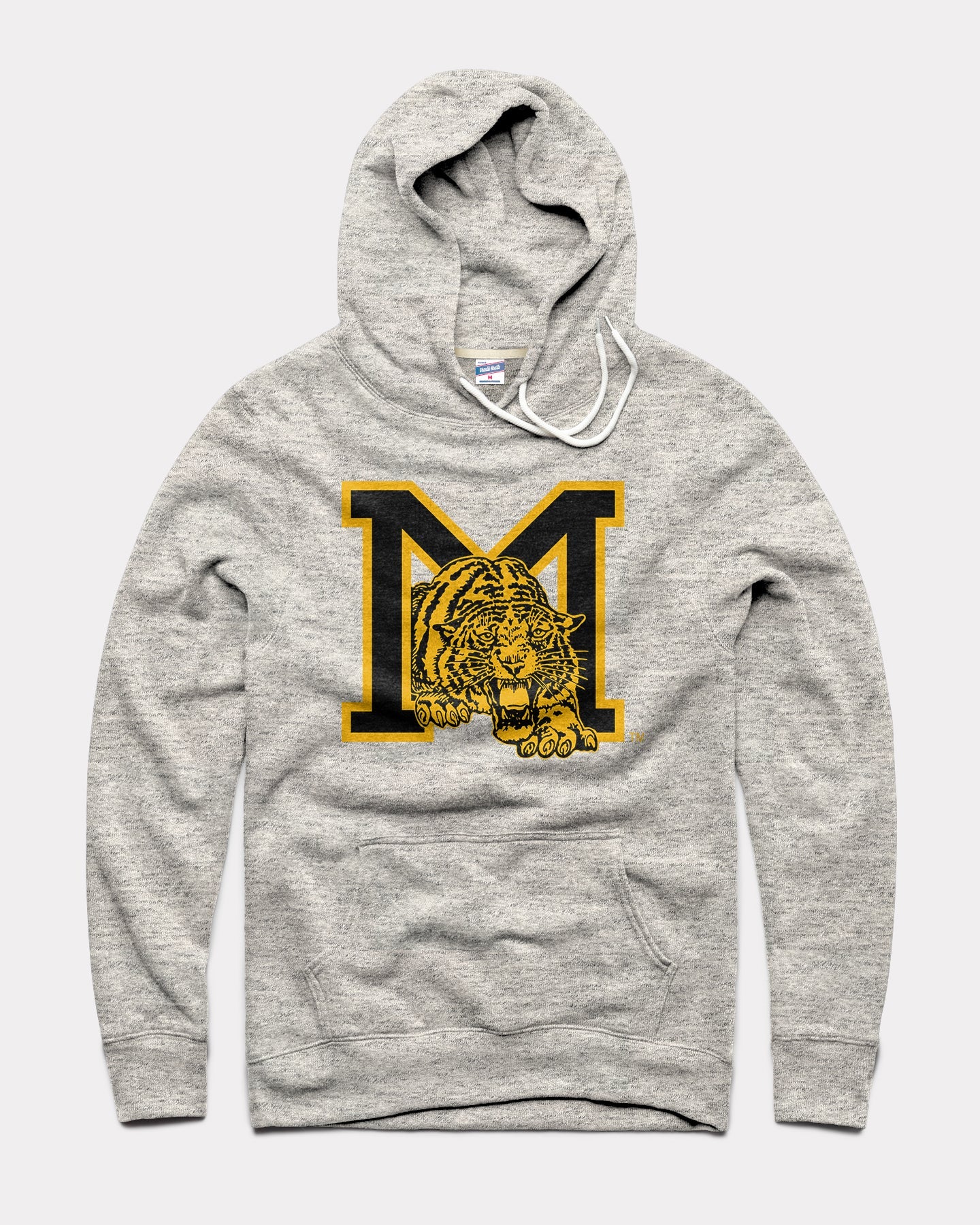 Missouri Tigers Monogram Athletic Grey Vintage Hoodie | CHARLIE HUSTLE
