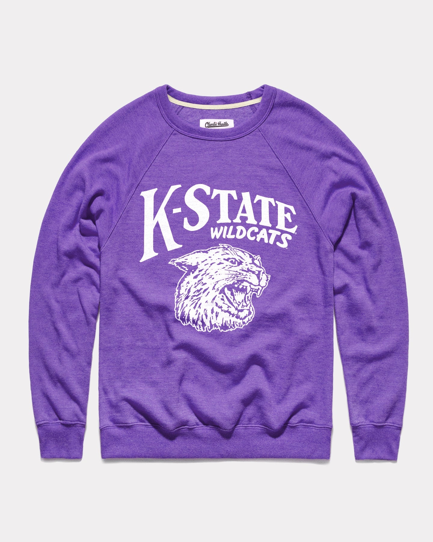 K-State Wildcats Pennant Purple Vintage Crewneck | CHARLIE HUSTLE