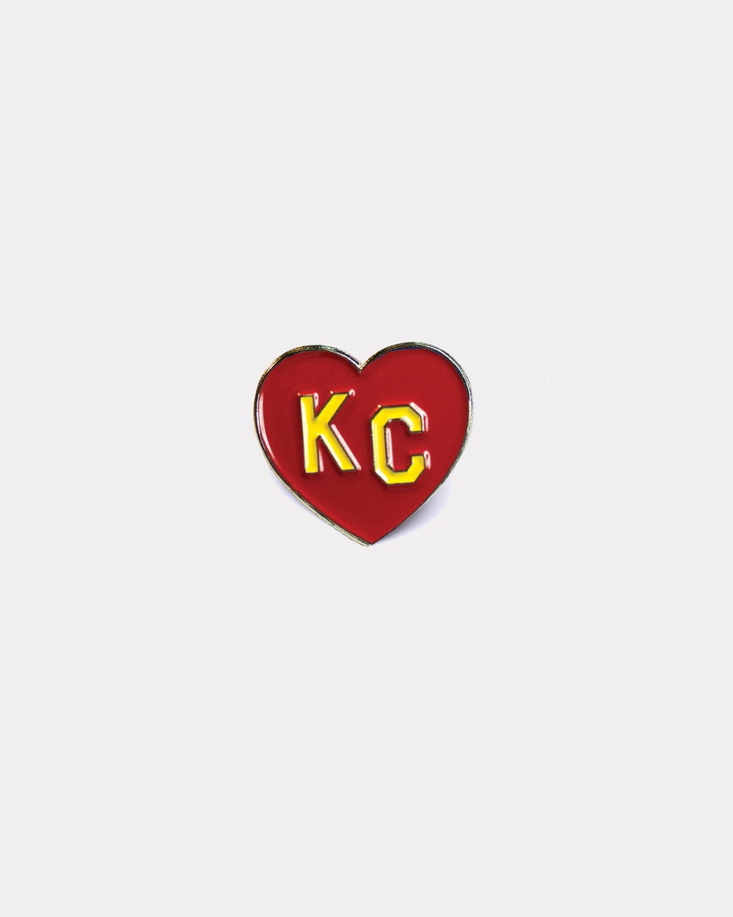 Red & Yellow KC Heart Enamel Pin | CHARLIE HUSTLE