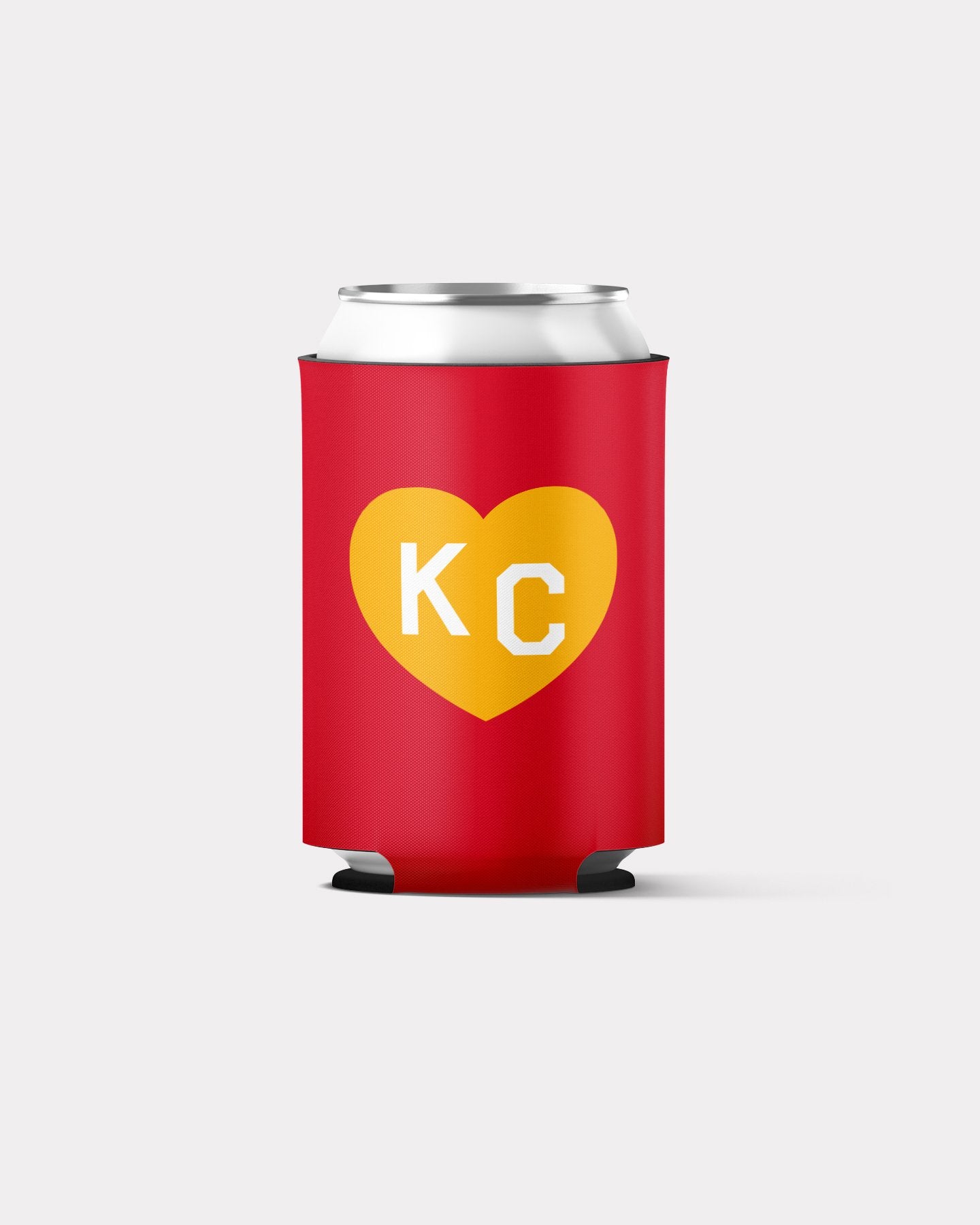 Red & Gold KC Heart Koozie | CHARLIE HUSTLE