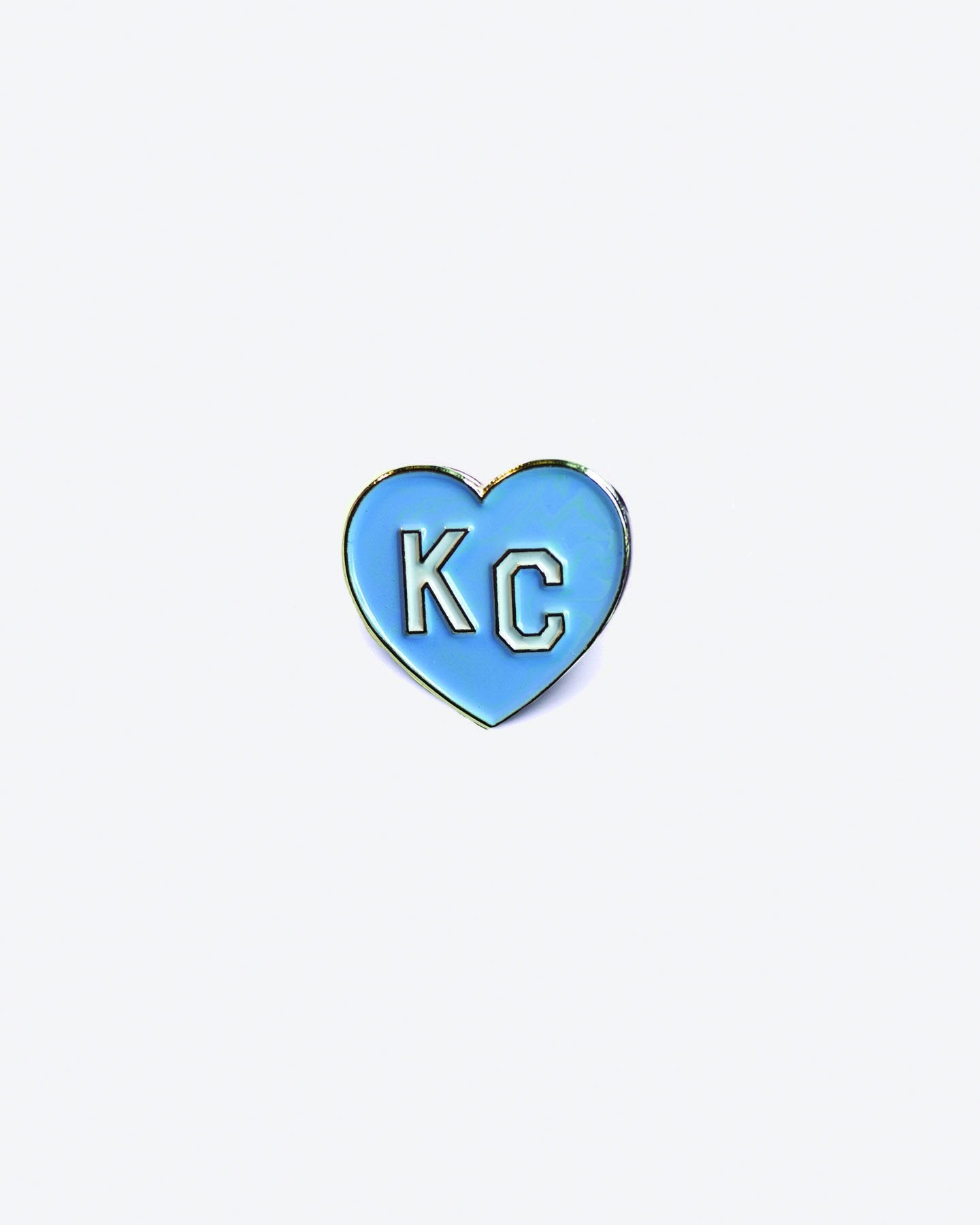 Light Blue KC Heart Enamel Pin | CHARLIE HUSTLE