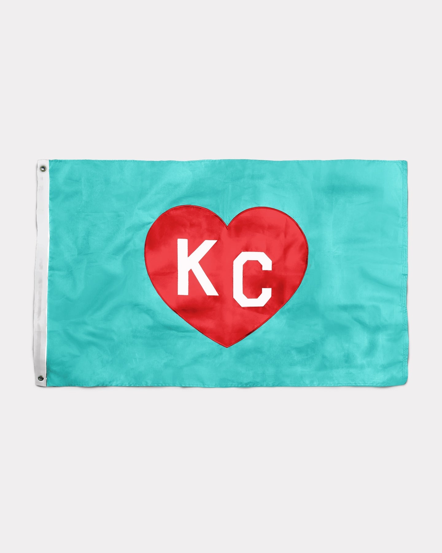 Teal & Red KC Heart Flag | CHARLIE HUSTLE